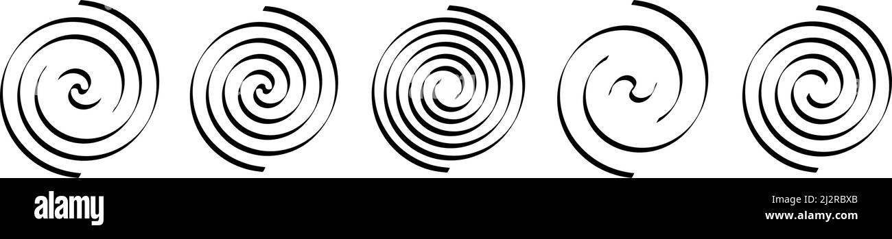 Spirally shape. Swirl, twirl, whirl and twirl vector design element ...