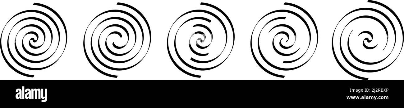 Spirally shape. Swirl, twirl, whirl and twirl vector design element ...