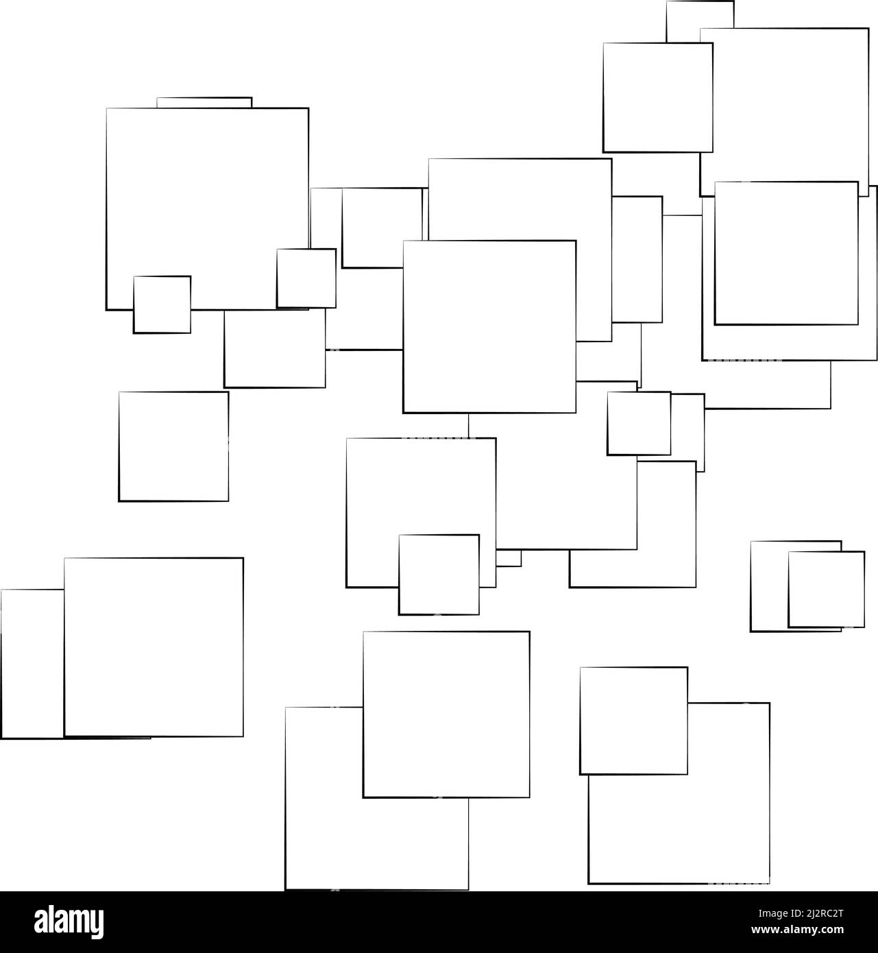 Random, scattered squares pattern, texture element. Randomness concept ...