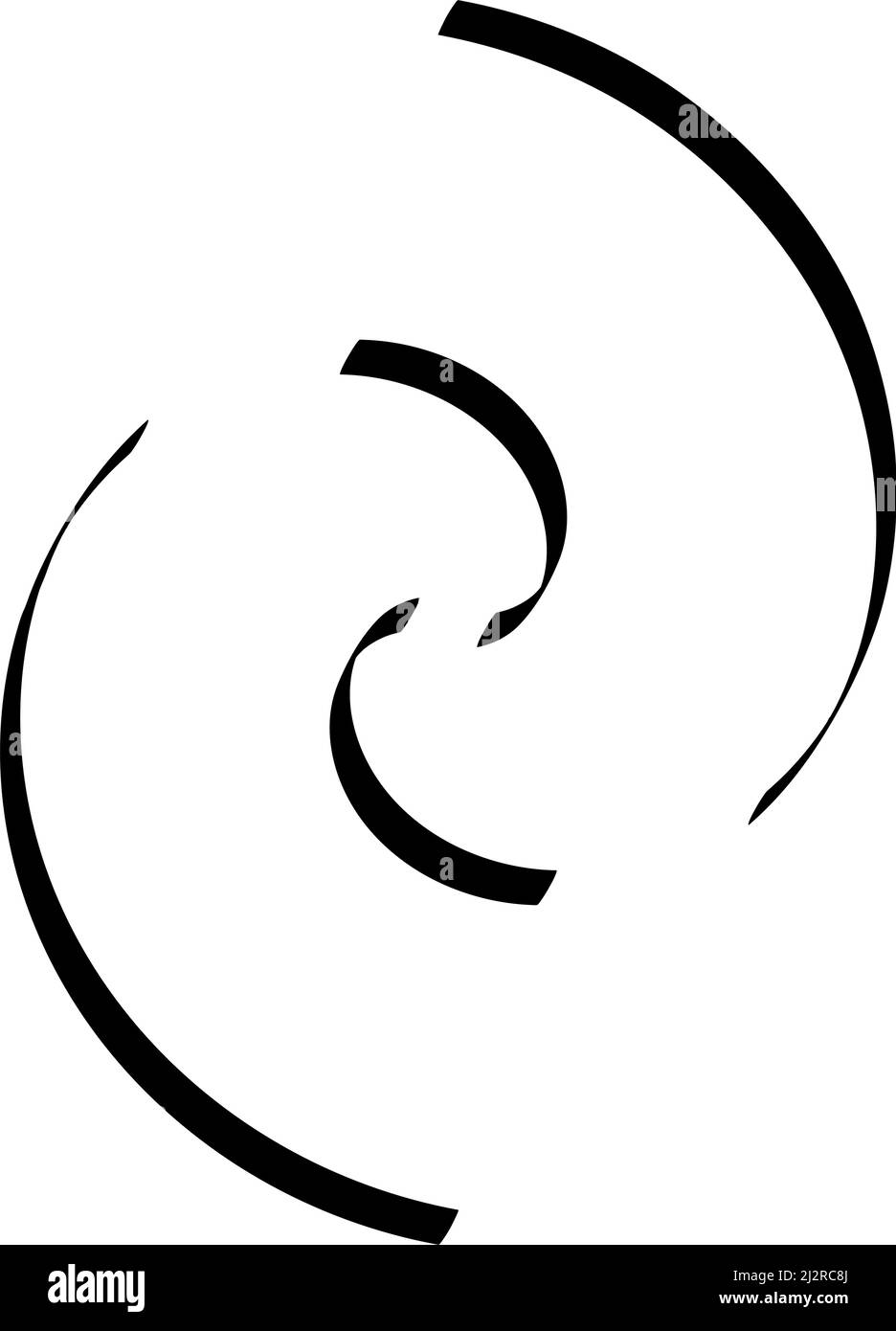 Spirally shape. Swirl, twirl, whirl and twirl vector design element ...