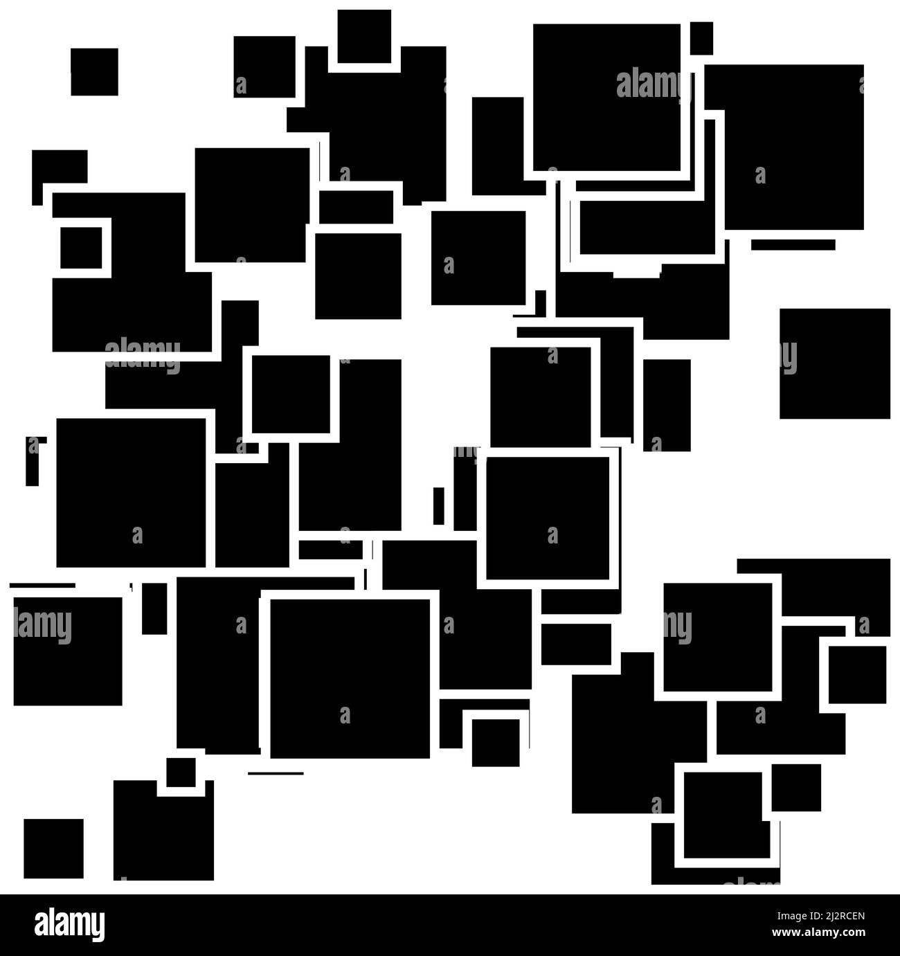 Random, scattered squares pattern, texture element. Randomness concept ...