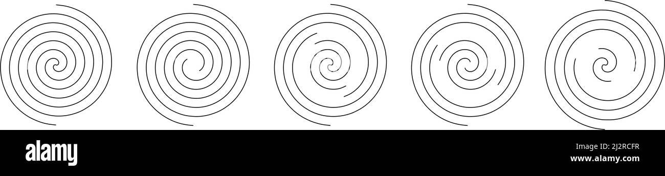 Spirally shape. Swirl, twirl, whirl and twirl vector design element ...