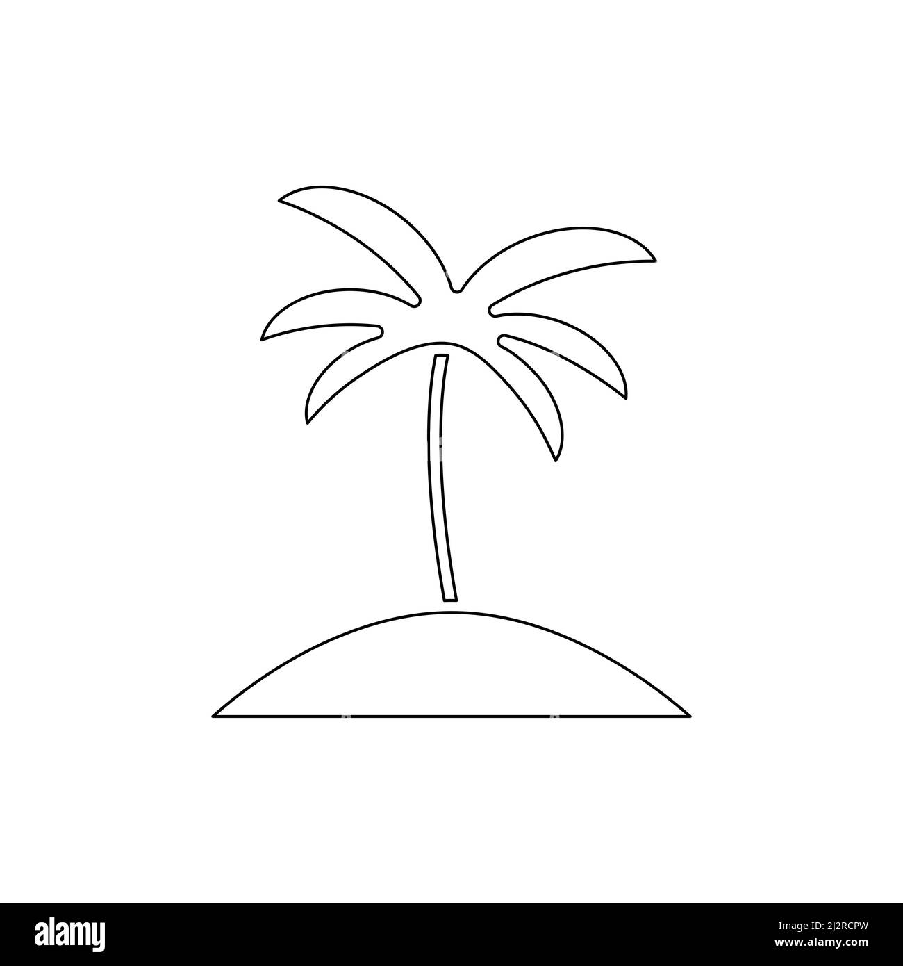 Palm icon. Coconut tree outline. Tropic palm black silhouette. Vector ...