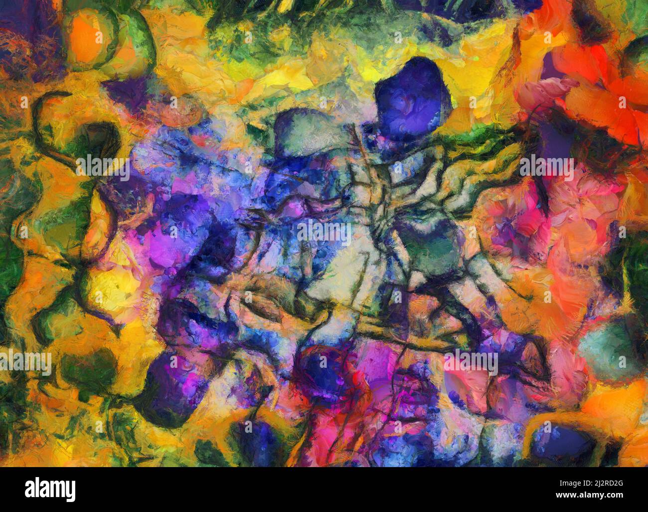 Colorful Abstract Painting. 3D rendering Stock Photo - Alamy