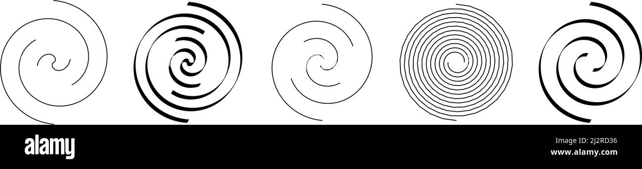 Spirally shape. Swirl, twirl, whirl and twirl vector design element ...