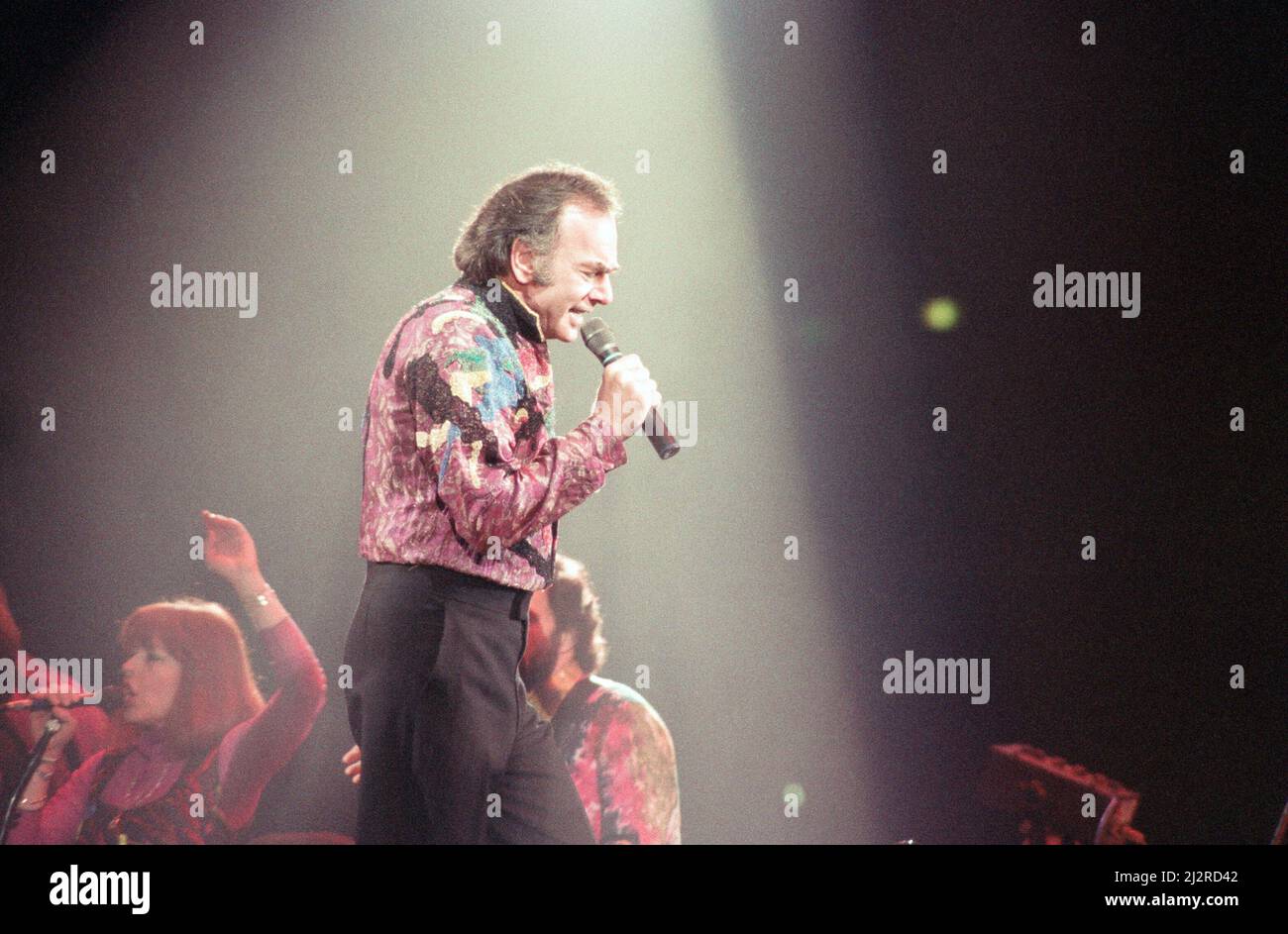 Singer Neil Diamond, pictured in concert at the Birmingham NEC. 11th ...