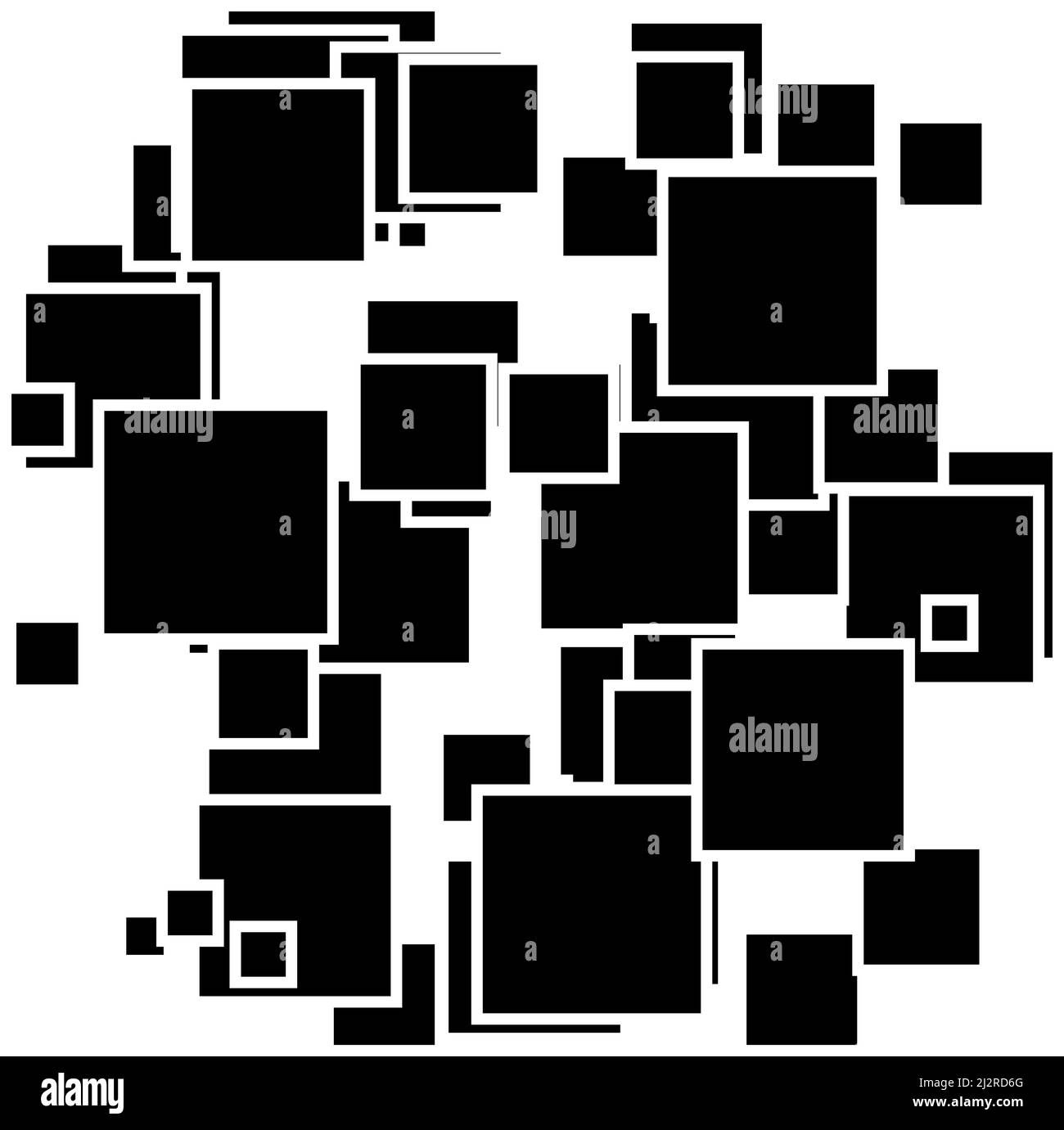 Random, scattered squares pattern, texture element. Randomness concept ...