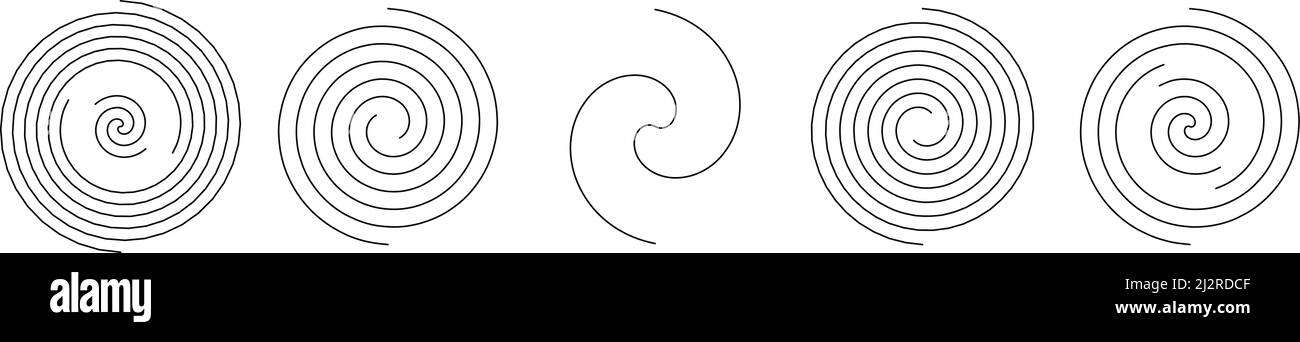 Spirally shape. Swirl, twirl, whirl and twirl vector design element ...