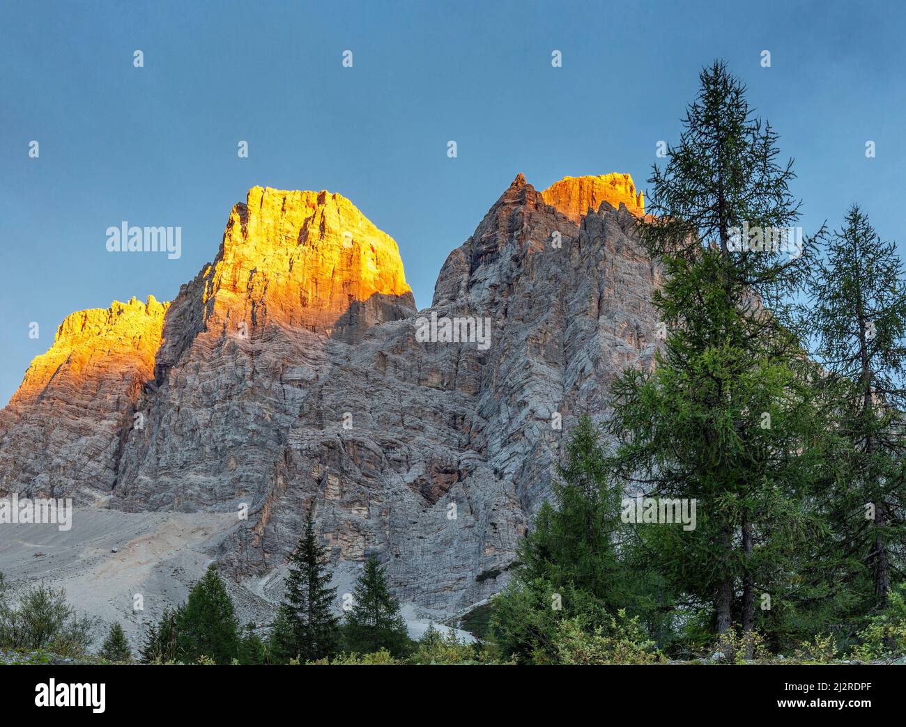 Monte Pelmo and Pelmetto, Veneto, Dolomites, Italian Alps Stock Photo ...