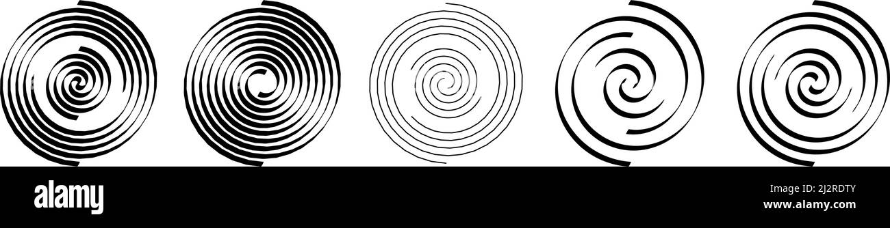 Spirally shape. Swirl, twirl, whirl and twirl vector design element ...