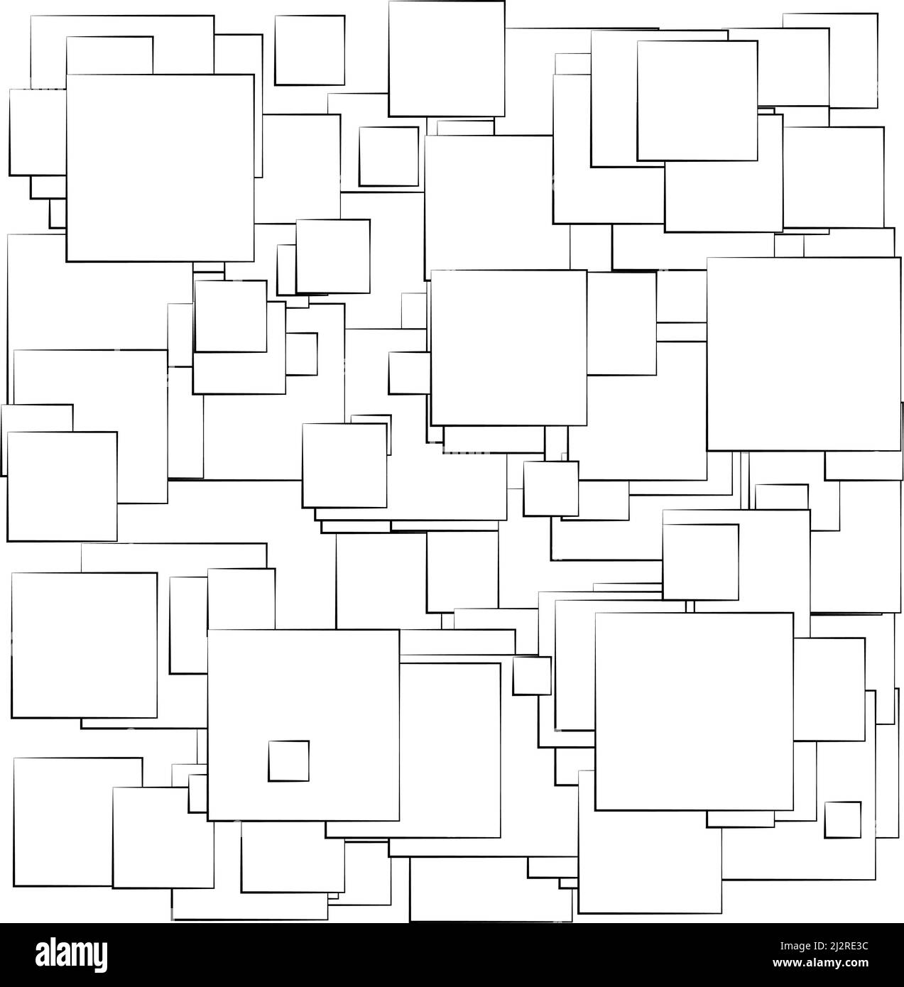 Random, scattered squares pattern, texture element. Randomness concept ...