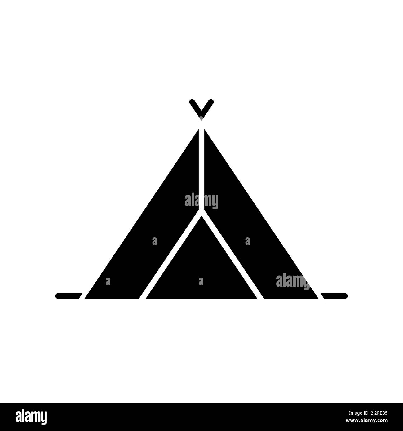 Tent line icon. Travel outline symbol. Camping marquee sign. Vector ...