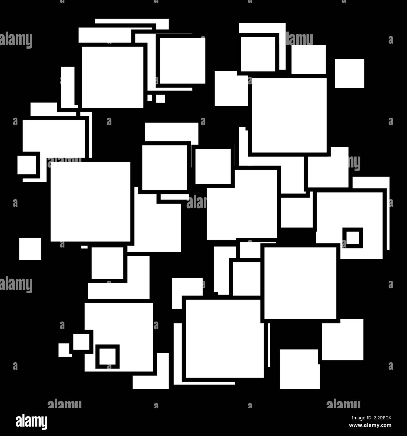 Random, scattered squares pattern, texture element. Randomness concept ...