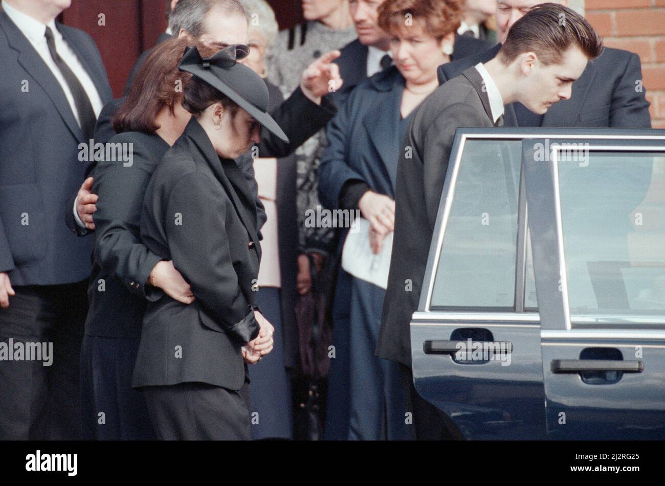 The funeral of James Bulger, Sacred Heart Church, Kirkby. Denise Bulger ...