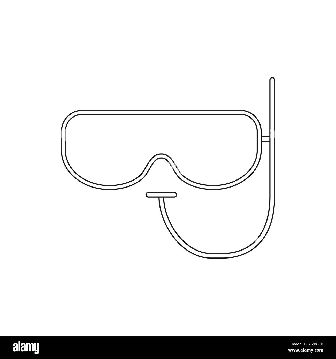 Diving mask outline symbol. Swimming glasses line icon. Vector isolated ...