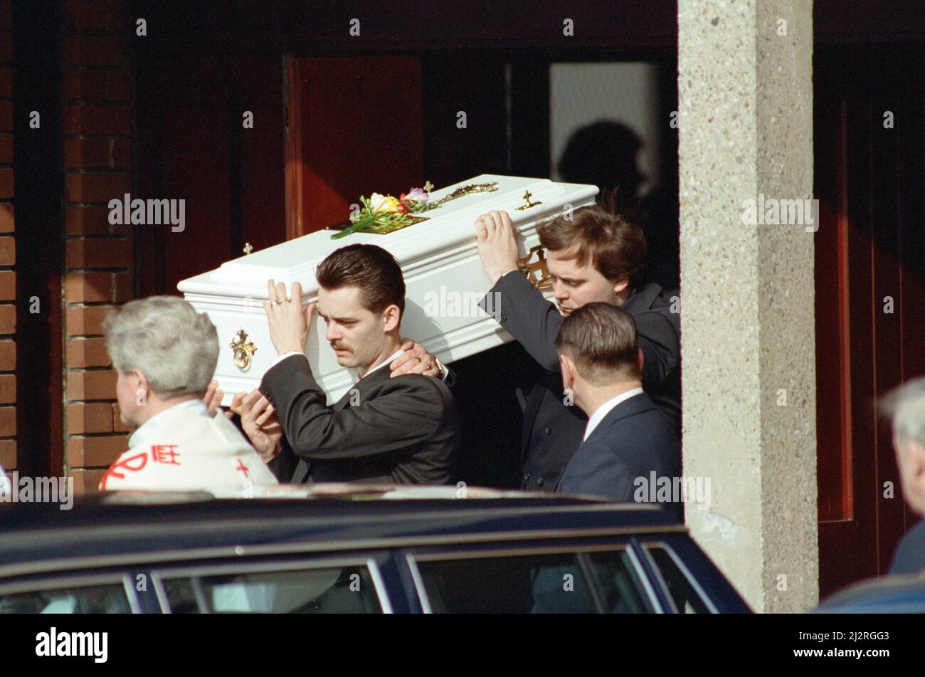 The funeral of James Bulger, Sacred Heart Church, Kirkby. Ralph Bulger ...