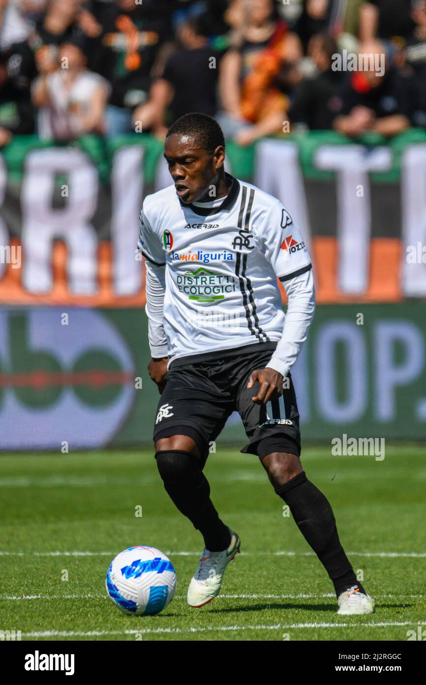 Spezia's Emmanuel Gyasi during the italian soccer Serie A match Spezia ...
