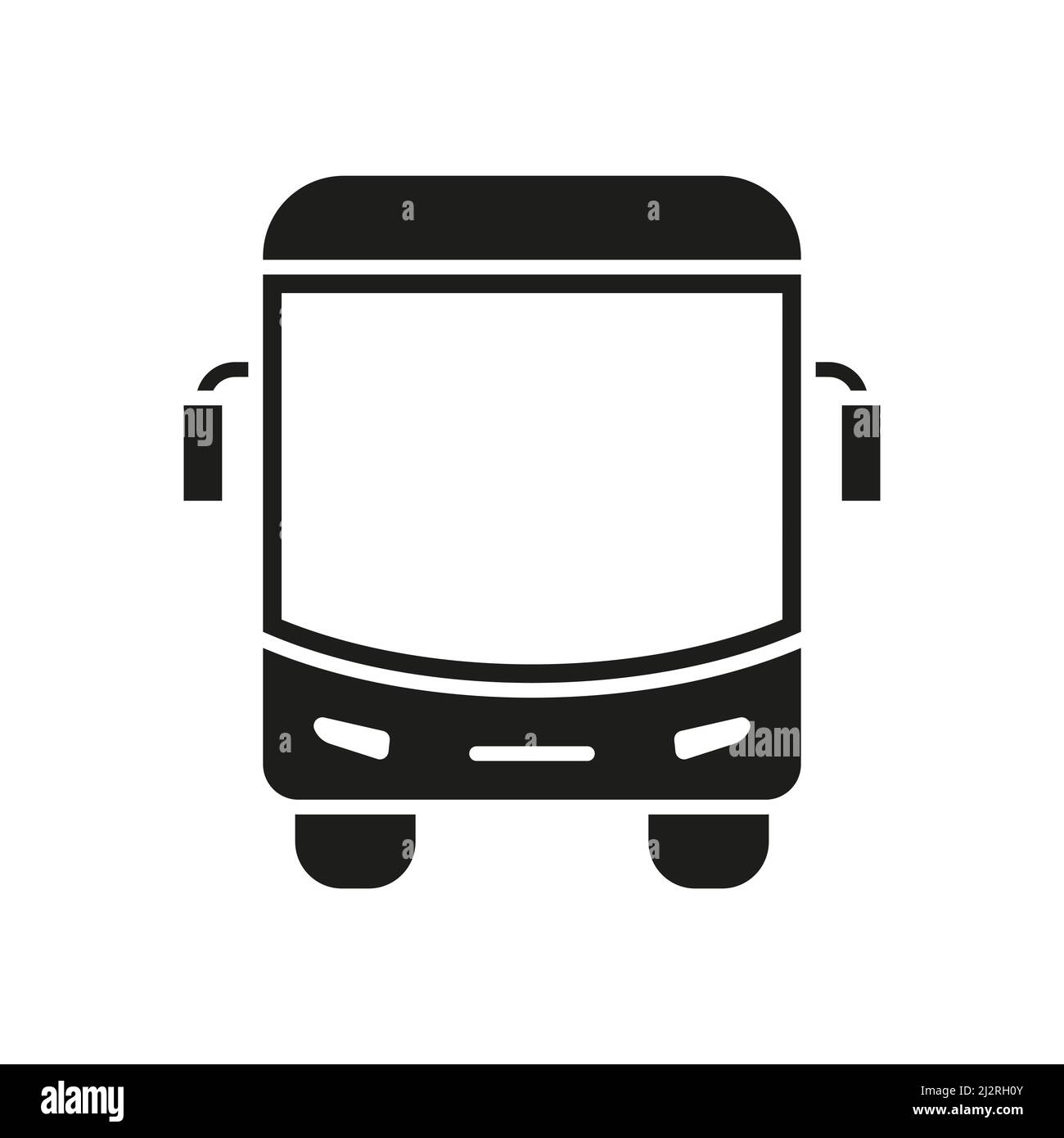Bus icon. Public transport line symbol. Automobile outline sign. Front ...