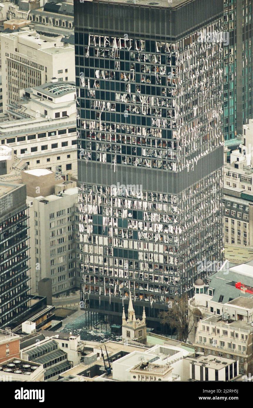 Scene of devastation in the City of London following an IRA bomb blast ...