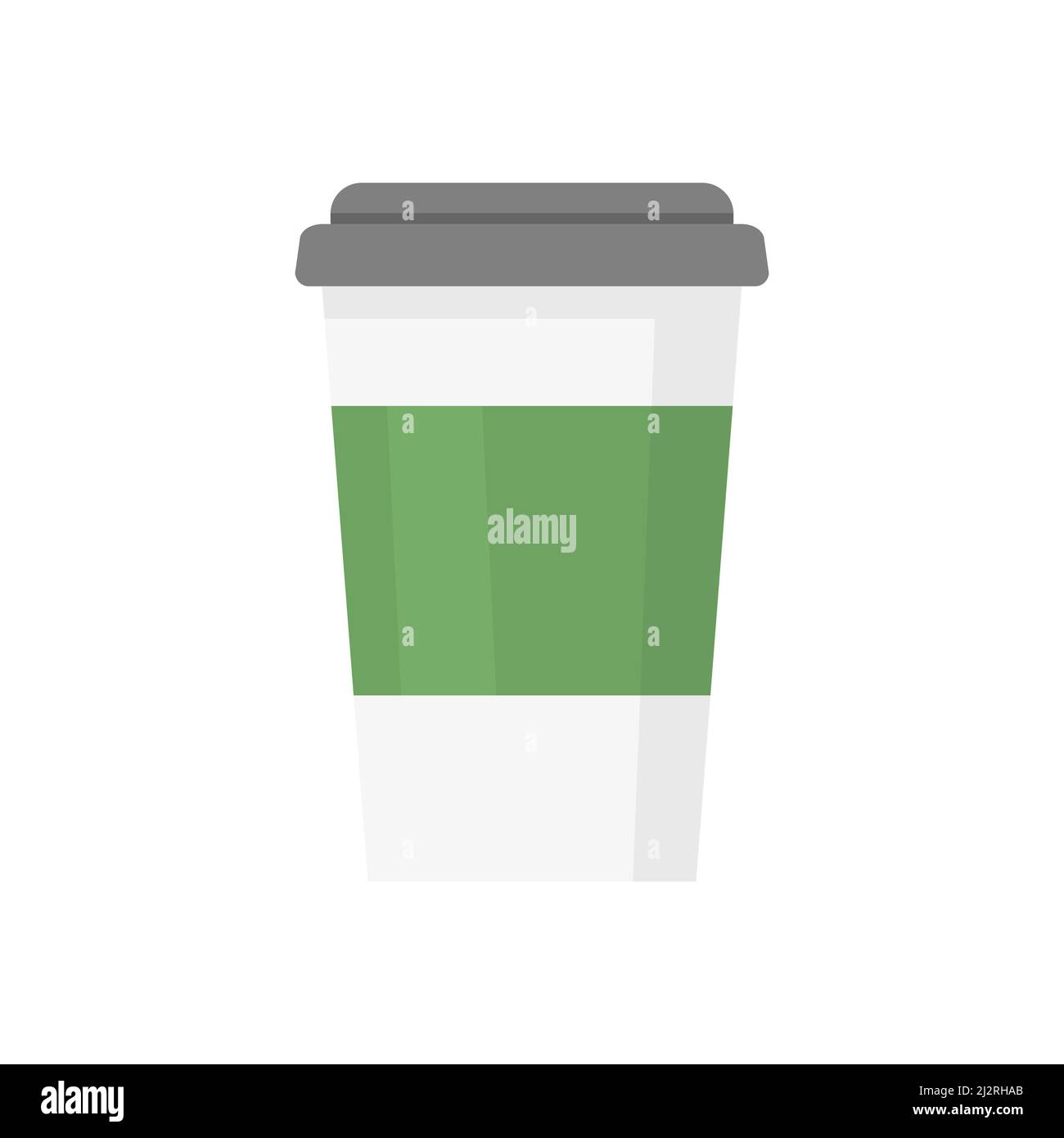 Coffee cup with green holder. Plastic coffee cup. Vector illustration ...