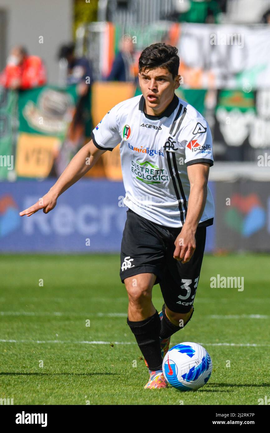 Spezia's Kevin Agudelo during the italian soccer Serie A match Spezia ...