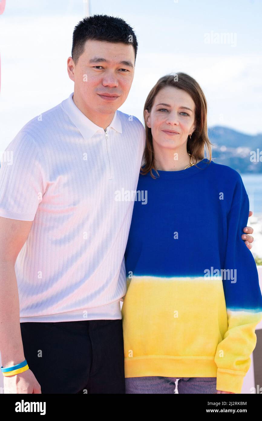 Daniar Alshinov and Celine Sallette attend the Infiniti Photocall ...