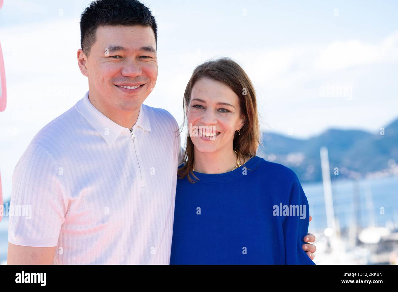 Daniar Alshinov and Celine Sallette attend the Infiniti Photocall ...