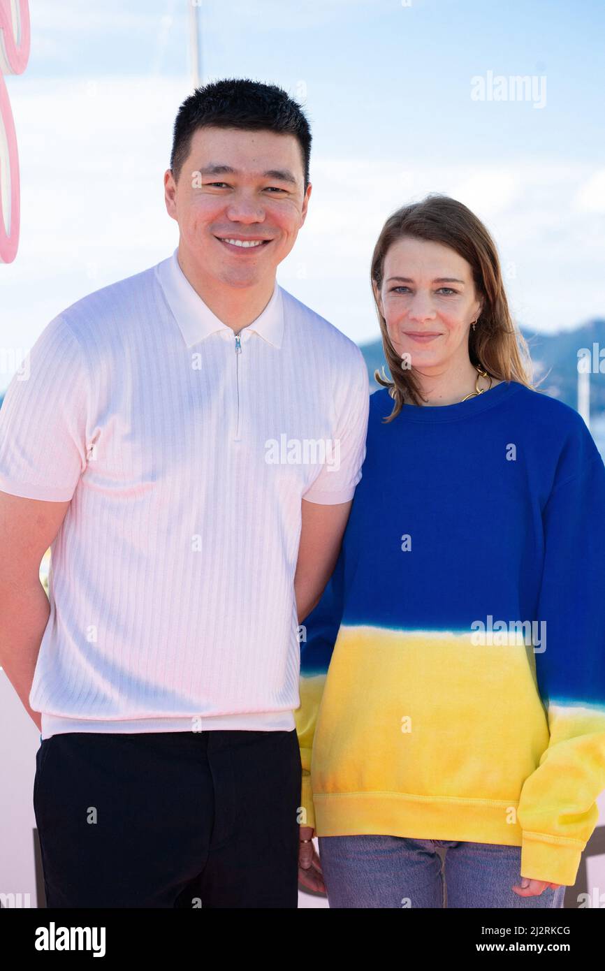 Daniar Alshinov and Celine Sallette attend the Infiniti Photocall ...