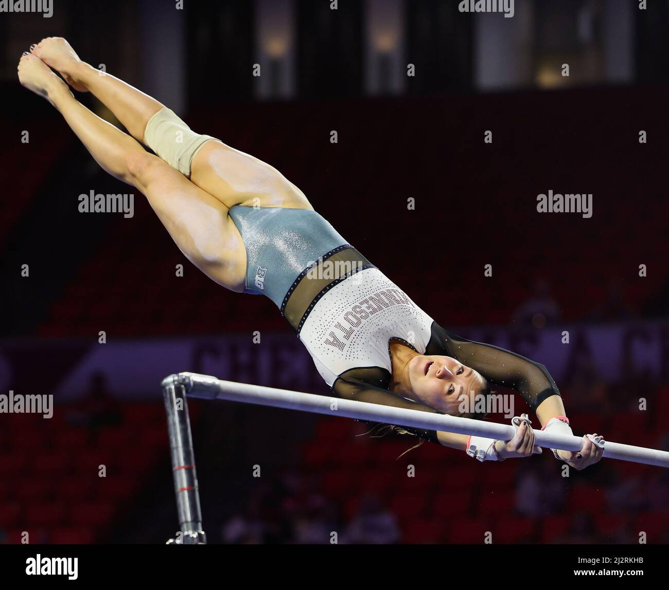 Norman, OK, USA. 2nd Apr, 2022. Minnesota's Hannah Willmarth competes ...