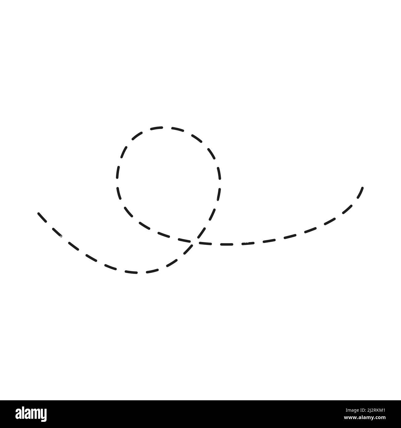 Line dotted curve route. Traffic element. Dots linear path. Vector ...