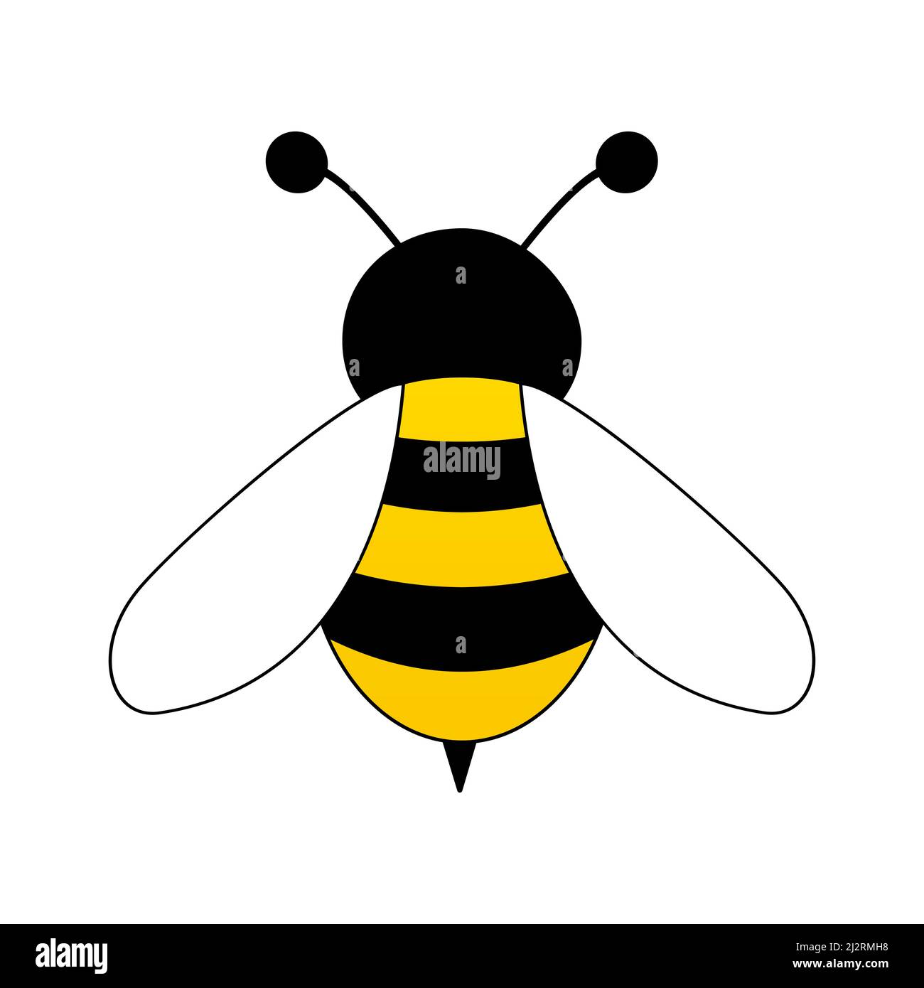 Honey bee icon. Insect character. Cartoon flying bee. Vector isolated ...