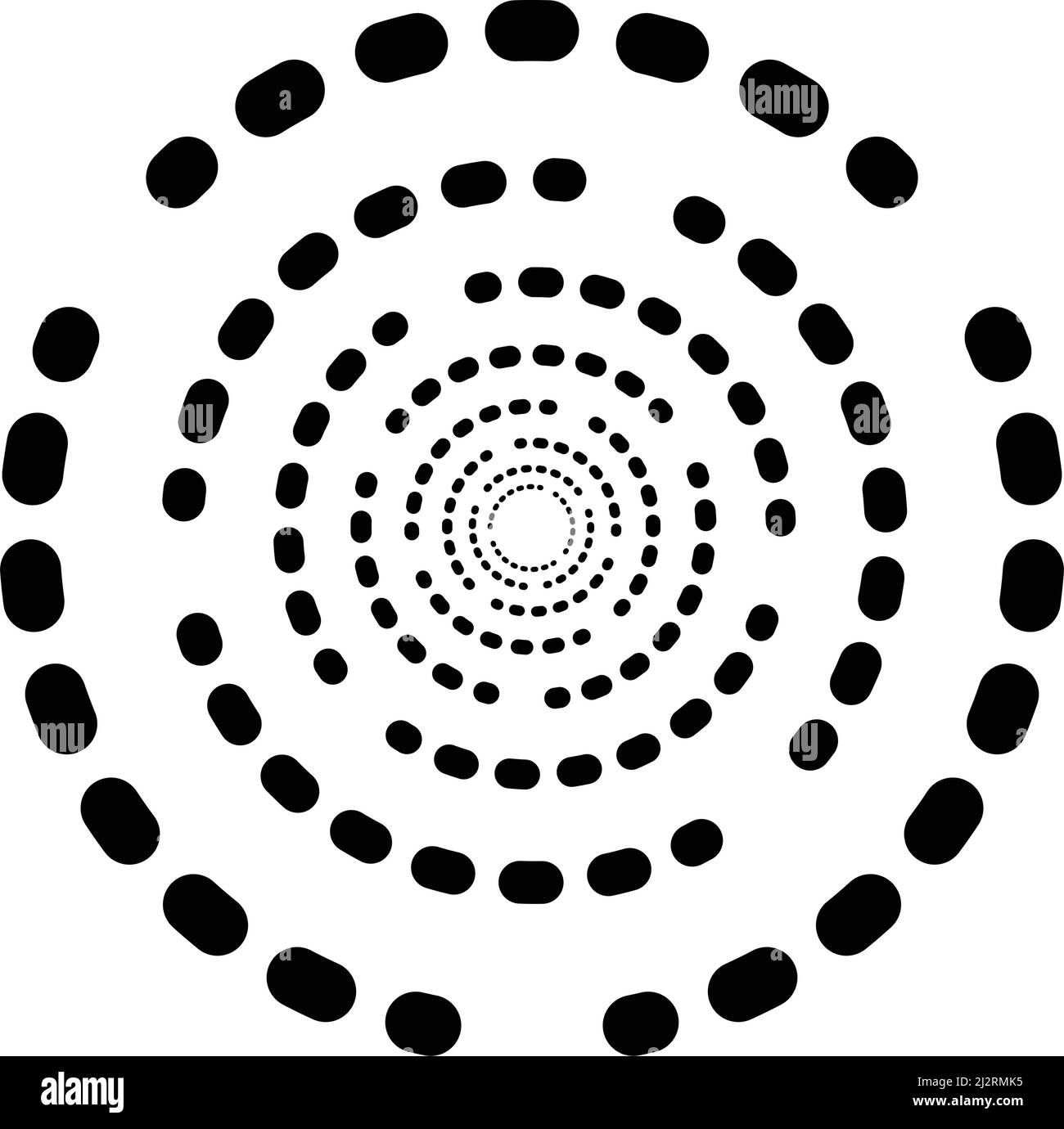 Dotted, dots, circles concentric, radial icon. Spiral, swirl, twirl and ...