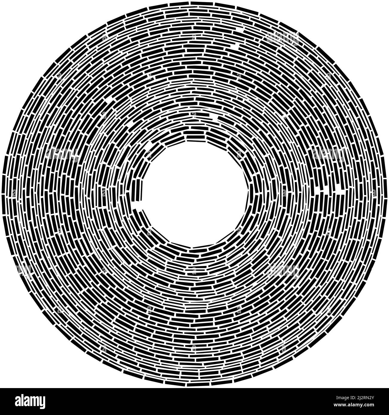 Concentric, geometric circle, ring design element of rectangle shapes ...