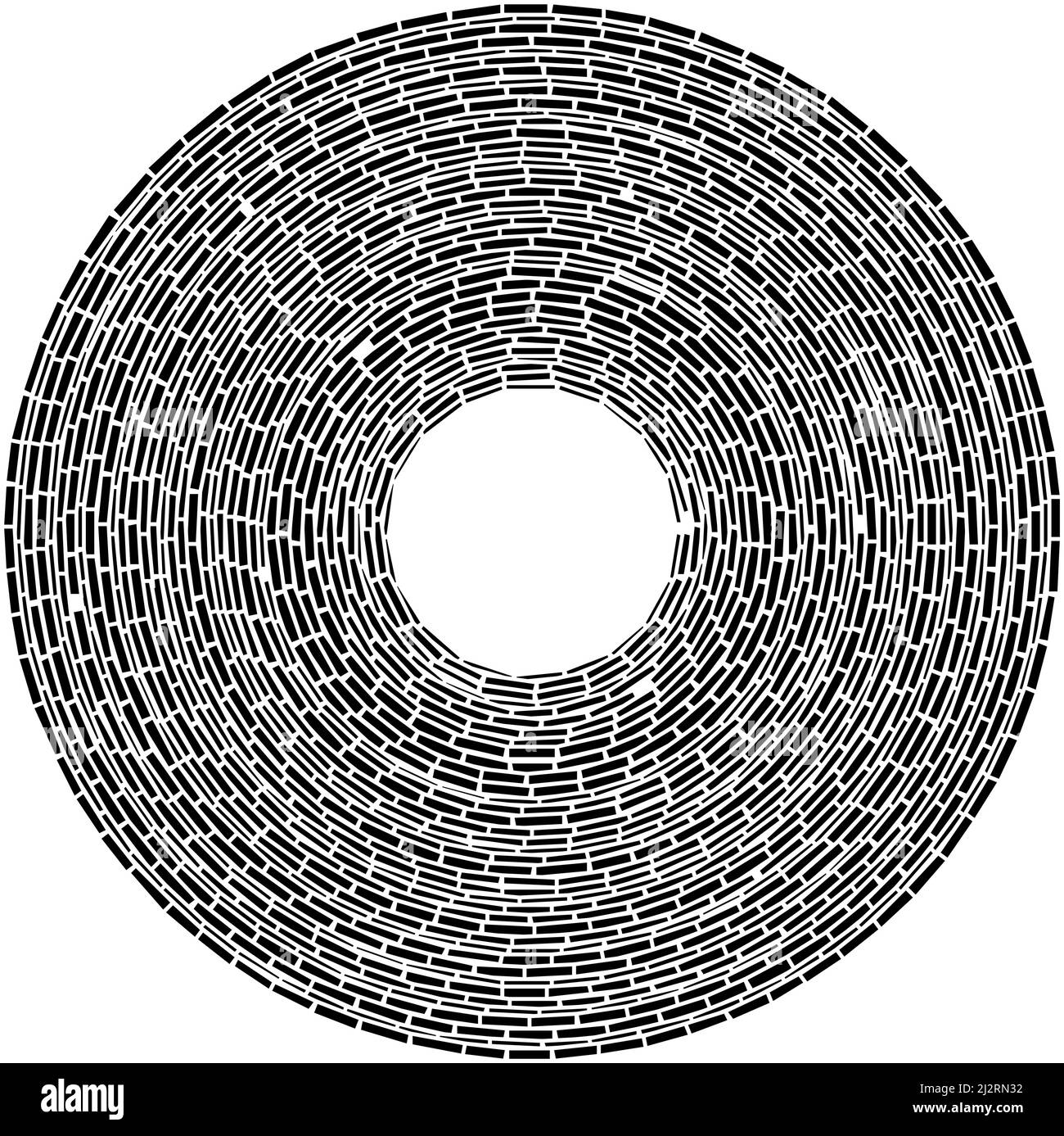 Concentric, geometric circle, ring design element of rectangle shapes ...