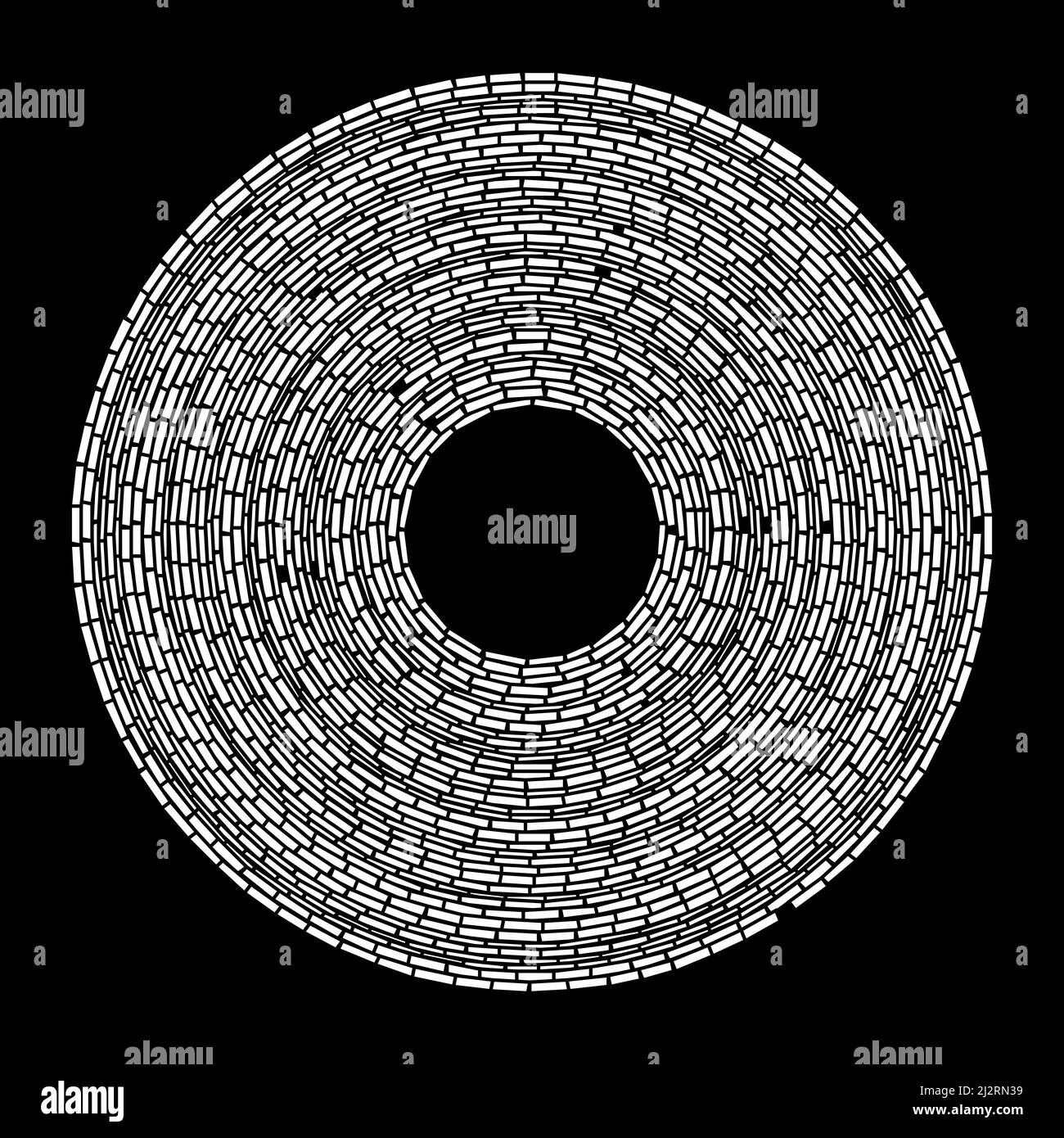 Concentric, geometric circle, ring design element of rectangle shapes ...