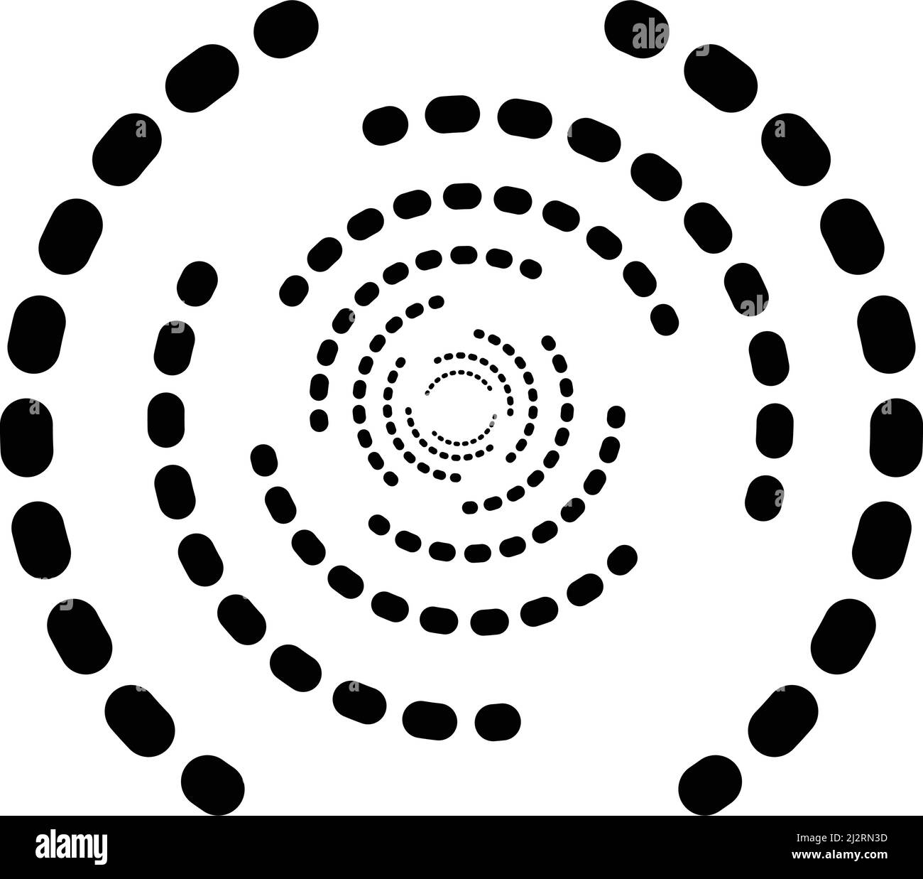 Dotted, dots, circles concentric, radial icon. Spiral, swirl, twirl and ...