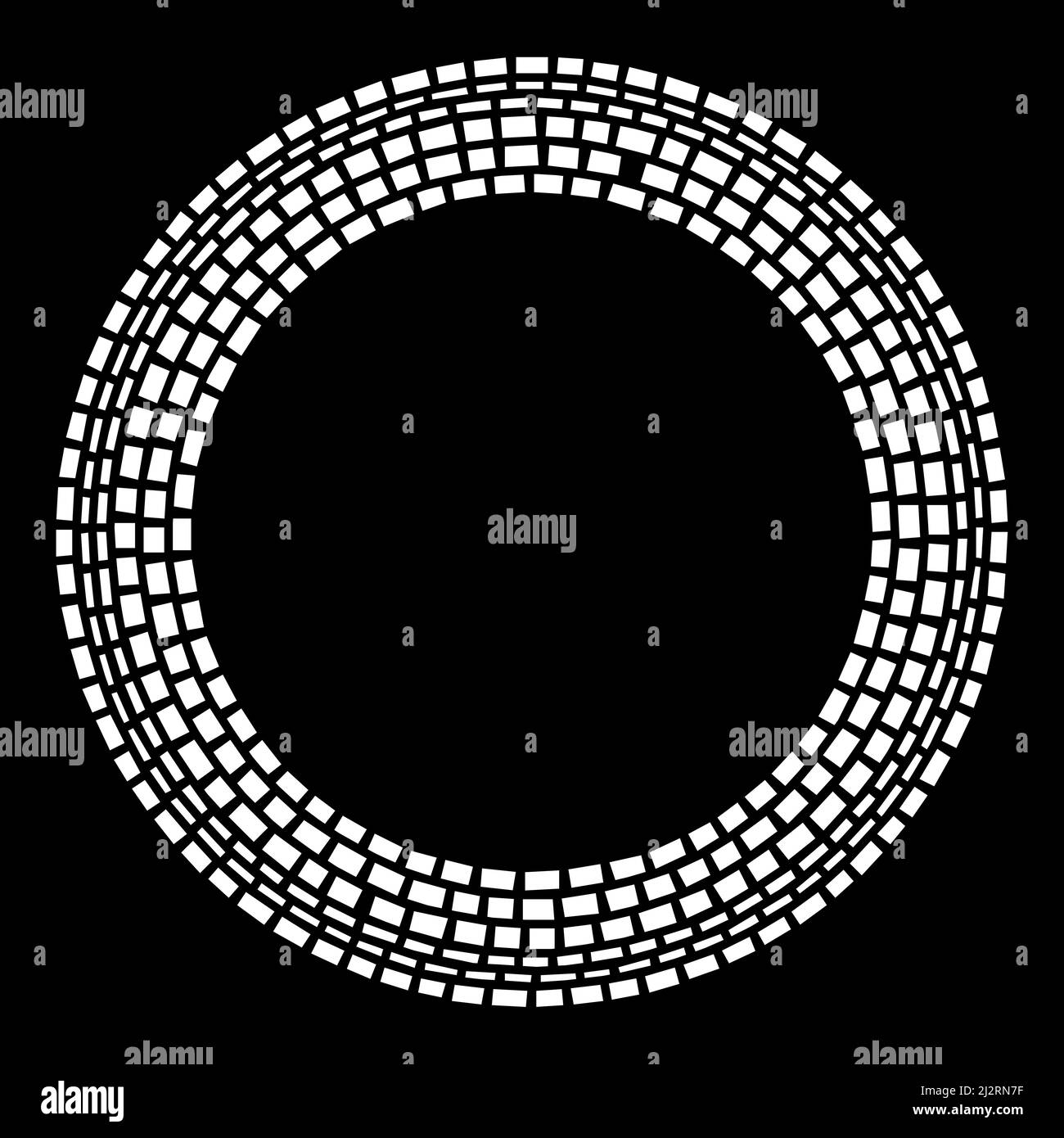 Concentric, geometric circle, ring design element of rectangle shapes ...