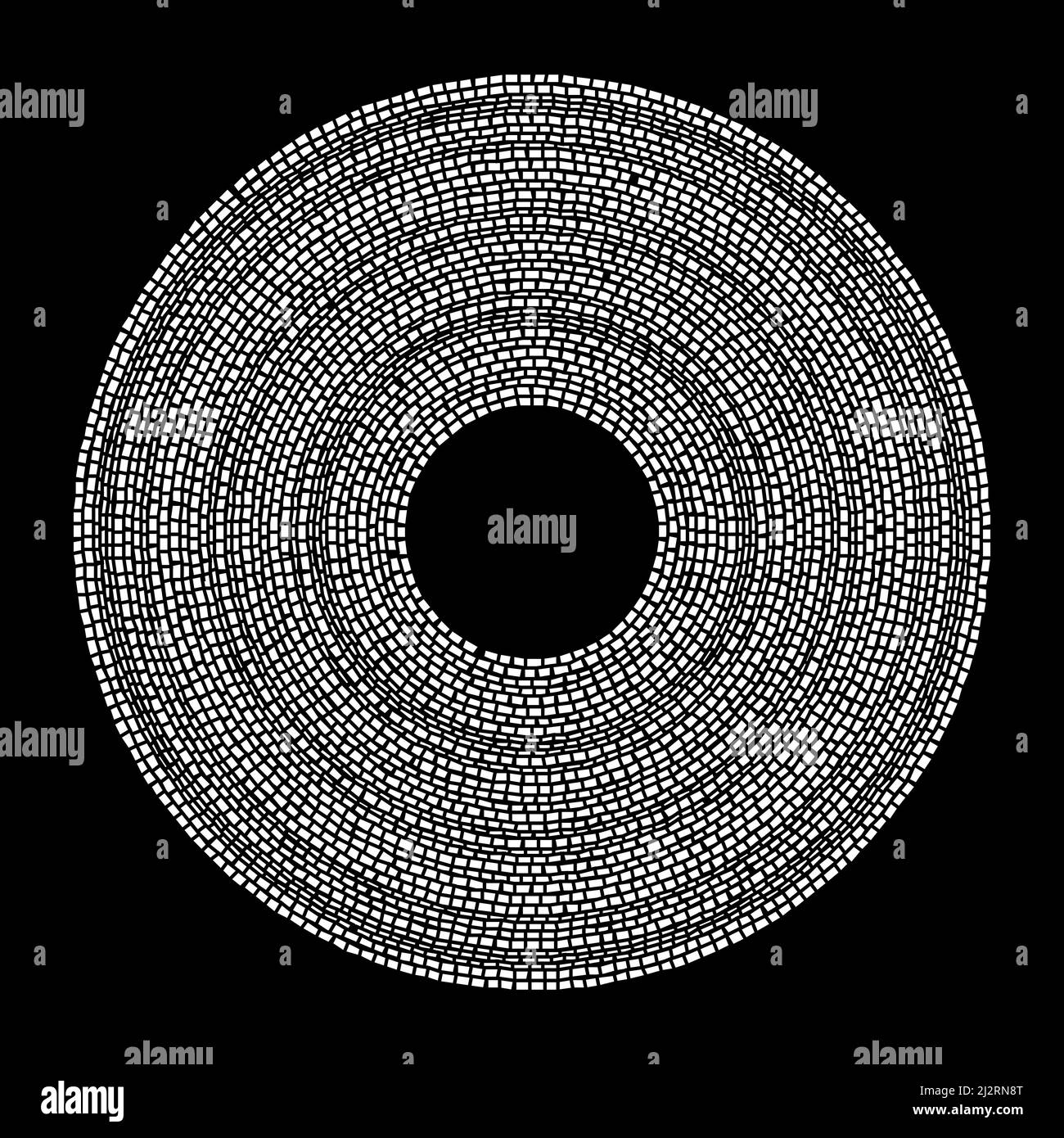 Concentric, geometric circle, ring design element of rectangle shapes ...