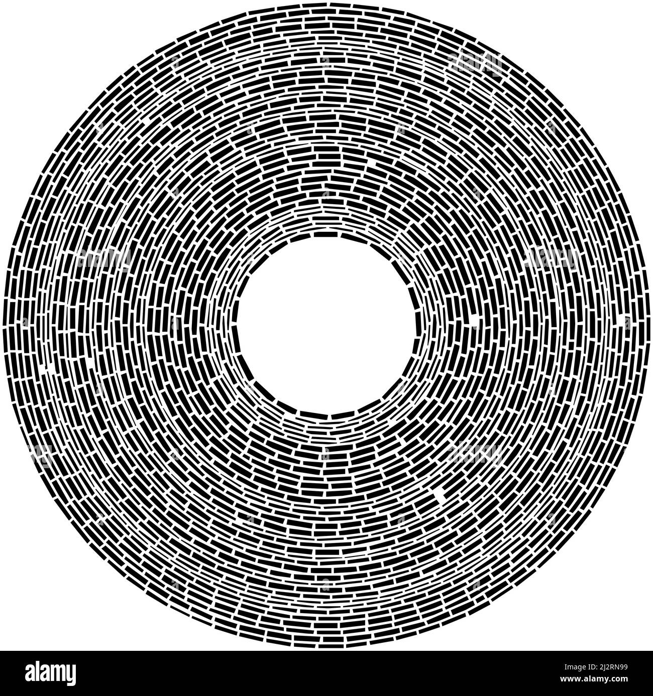Concentric, geometric circle, ring design element of rectangle shapes ...