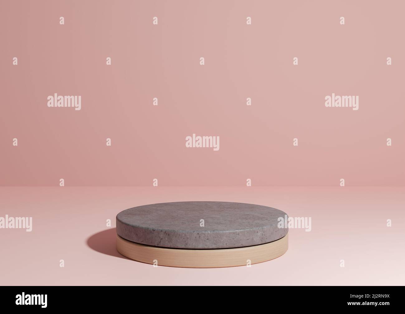 Pastel, light red, salmon pink 3D rendering simple product display ...