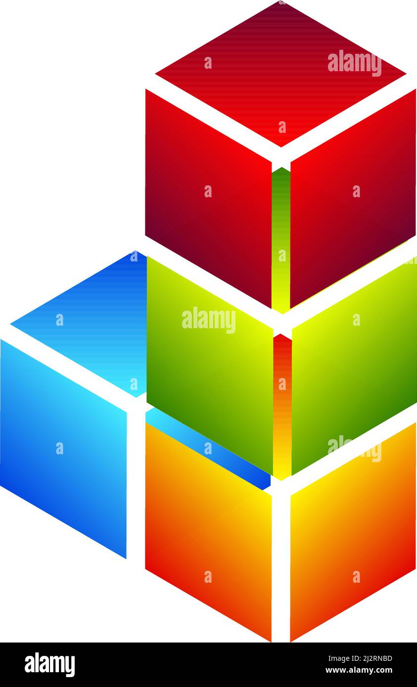 3d isometric cube(s) as construction, construct, building, technology ...