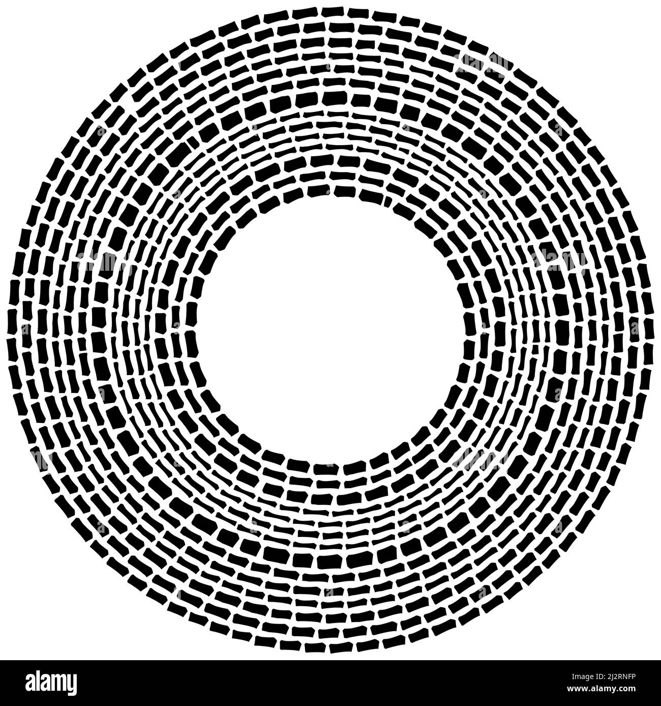 Circle rounded concentric pebble, stone, rock shapes. Circular ...