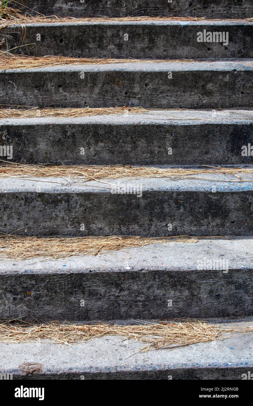 an old staircase in the countryside, steps of a street staircase in ...