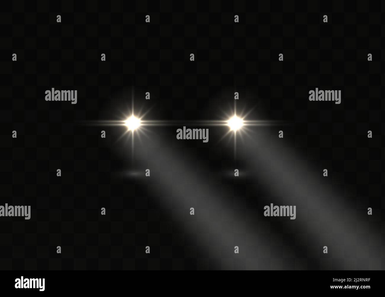 Car headlights. Auto glowing rays. Vector realistic effect Stock Vector ...
