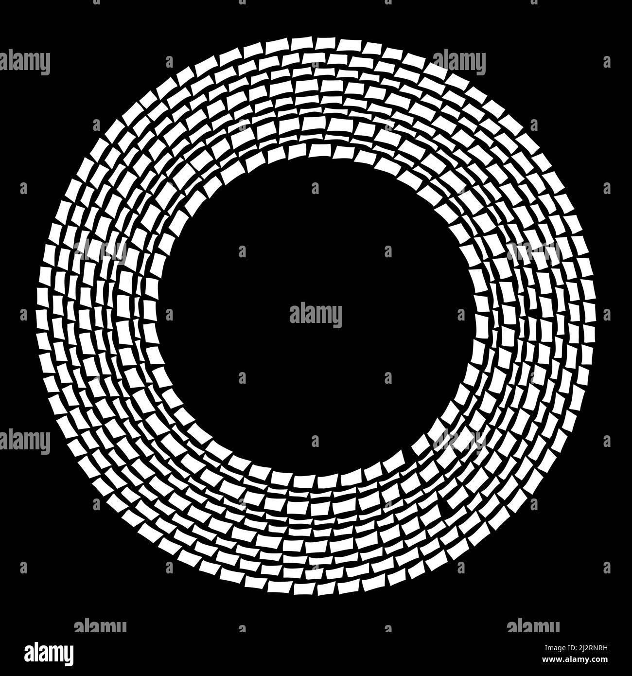 Concentric, geometric circle, ring design element of rectangle shapes ...