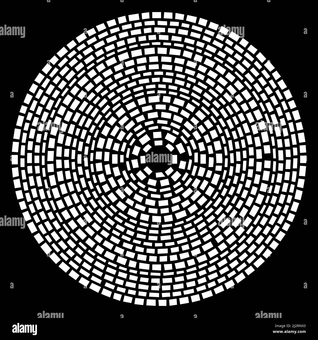 Concentric, geometric circle, ring design element of rectangle shapes ...