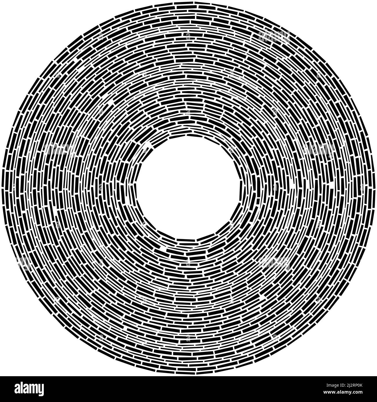 Concentric, geometric circle, ring design element of rectangle shapes ...
