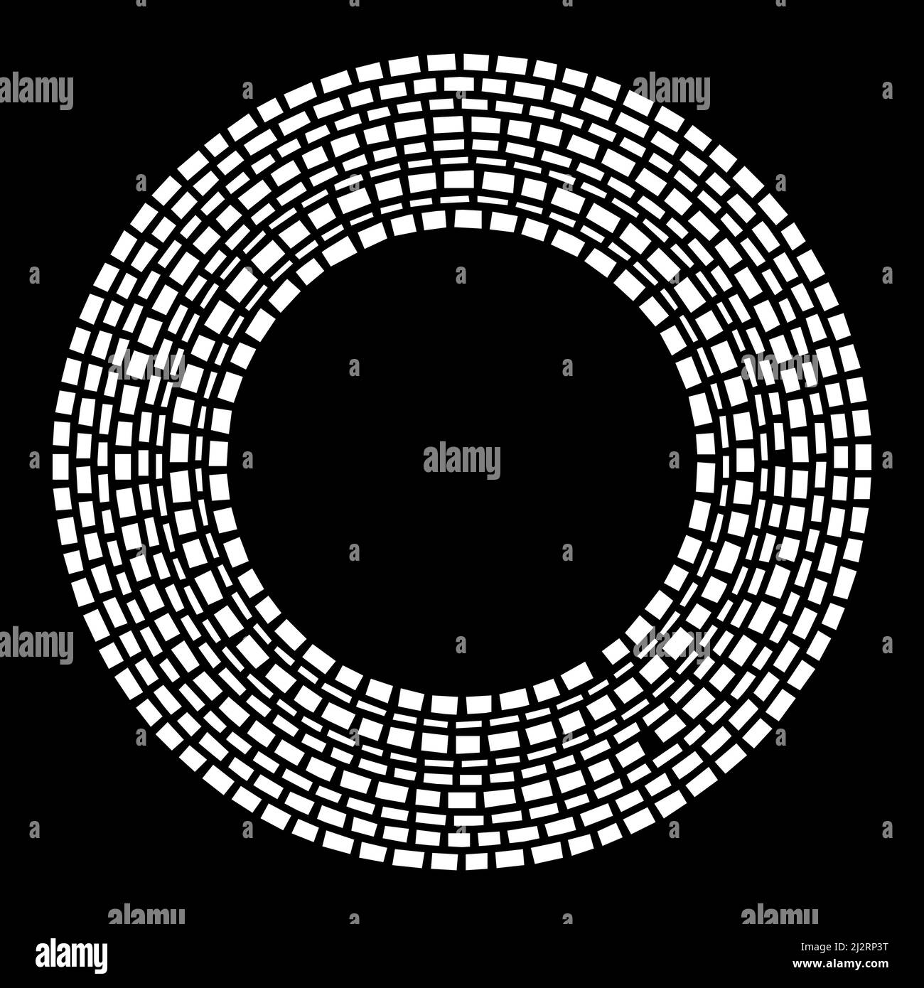 Concentric, geometric circle, ring design element of rectangle shapes ...
