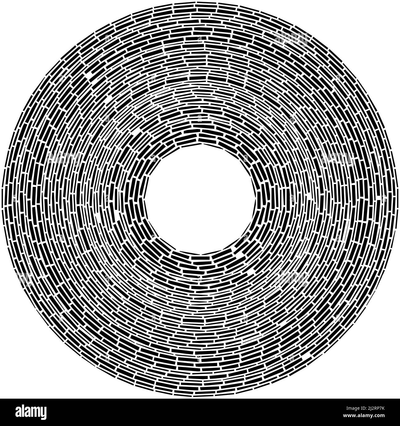 Concentric, geometric circle, ring design element of rectangle shapes ...