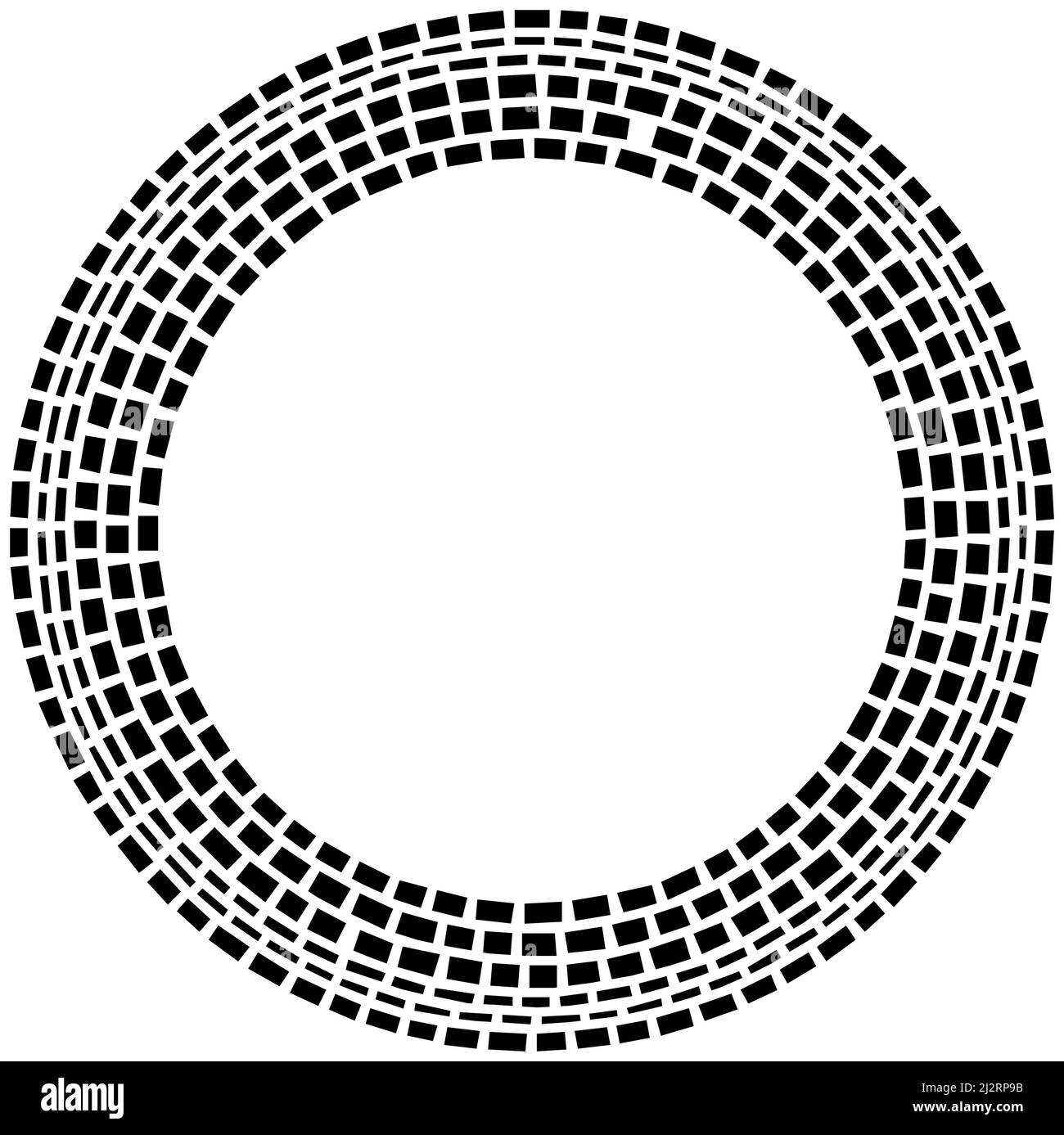 Concentric, geometric circle, ring design element of rectangle shapes ...